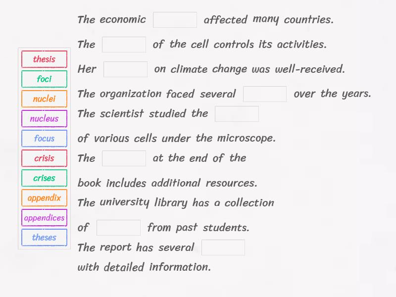 Tricky irregular plural forms - Complete a frase