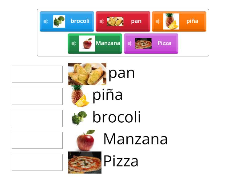 parejas de comida - Une las parejas