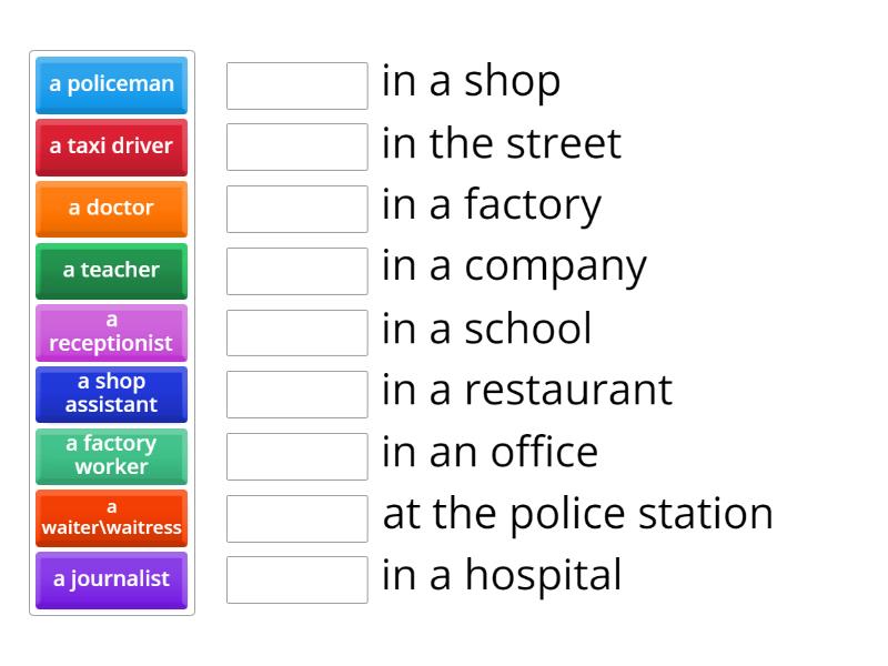 matching task - work - Match up