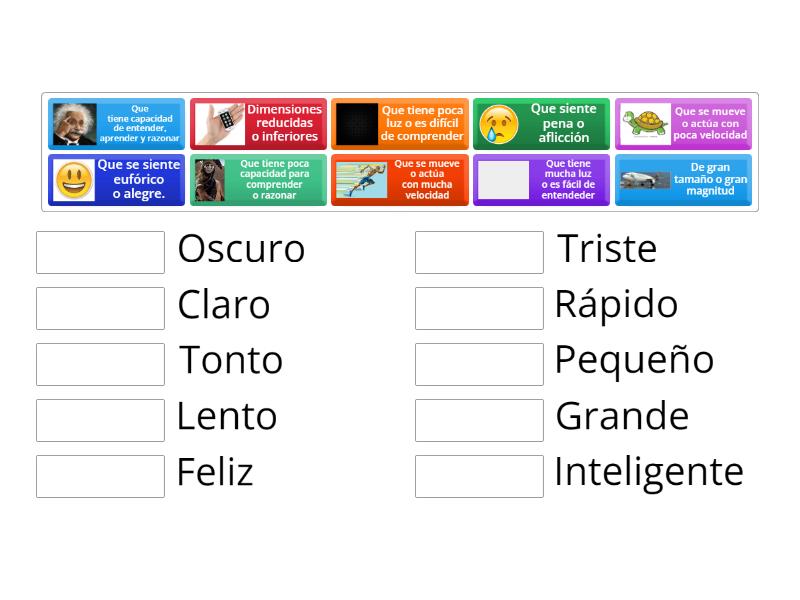 Actividad #1: Sinónimos y Antónimos - Match up
