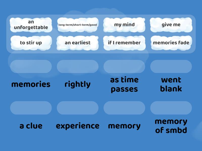 1A Remembering...collocations - Match up
