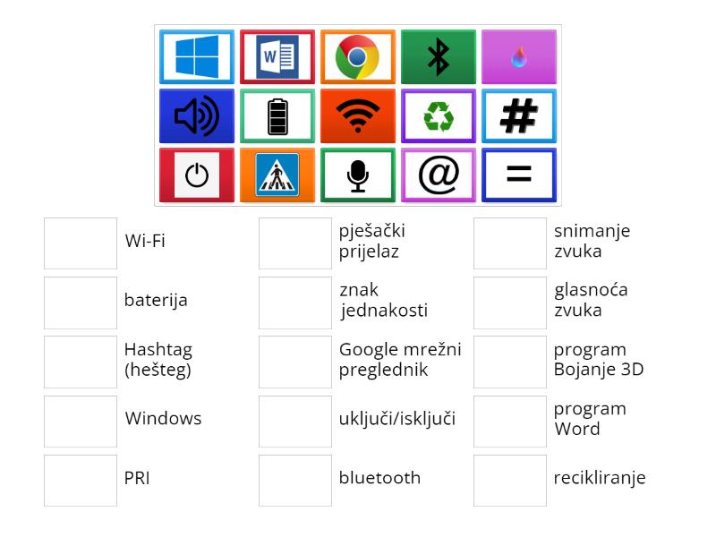 Simboli i znakovi (informatika) - Match up