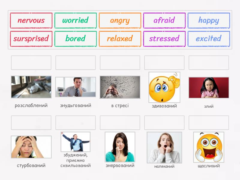 Feelings. Roadmap A2+. Unit 2A - Match up