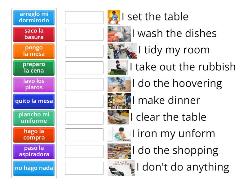 Household chores ROR - Une las parejas