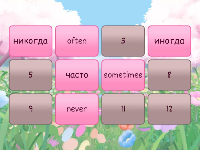 Adverbs of frequency - Matching pairs