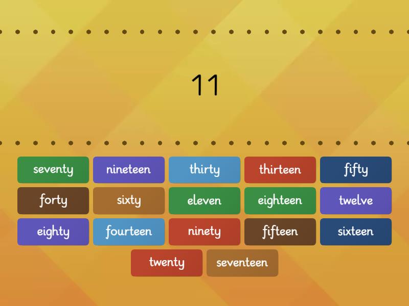 Teen and ty numbers 2 - Find the match