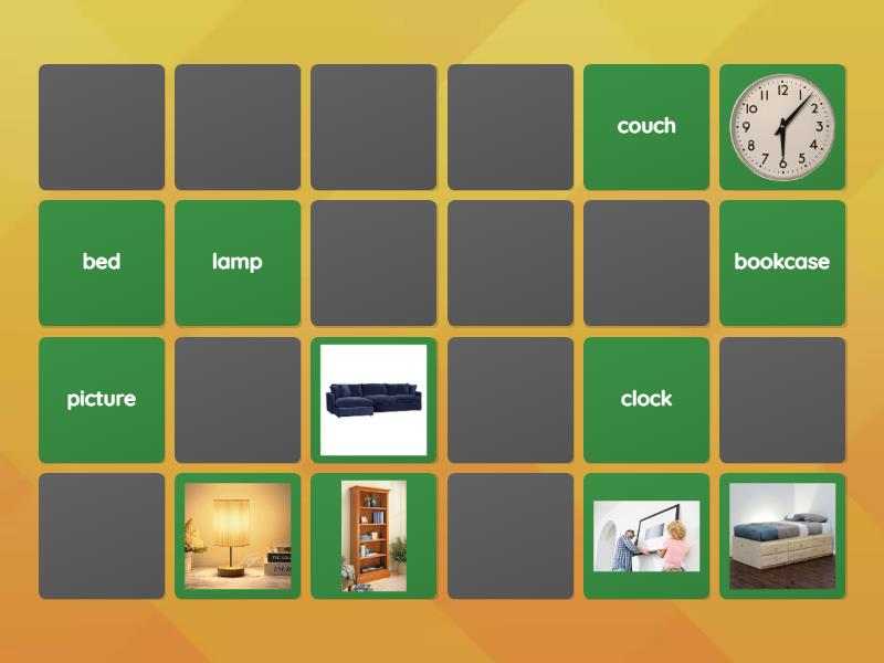 Unit 8: Lesson 5: Vocabulary "Furniture and Household Items" - Matching ...