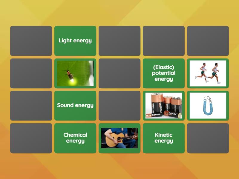 Forms of energy - Matching pairs