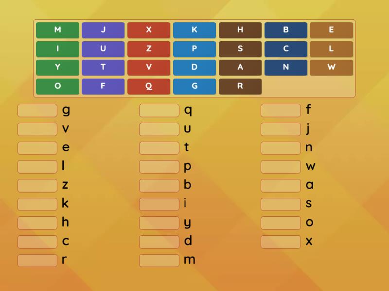 Upper and lower case match - Match up