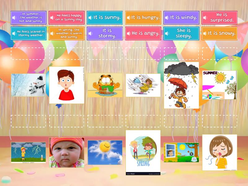 6th Grade Weather and Emotions - Match up