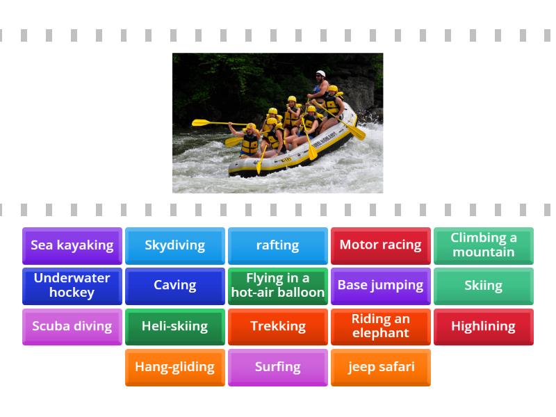 ADVENTURE TYPES - Find the match