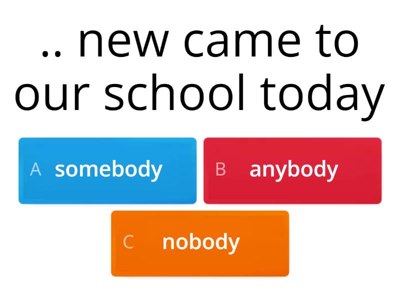 somebody, anybody, nobody - Quiz