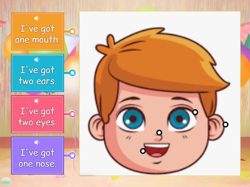 Flyhigh 1. Face. Labels. - Labelled diagram