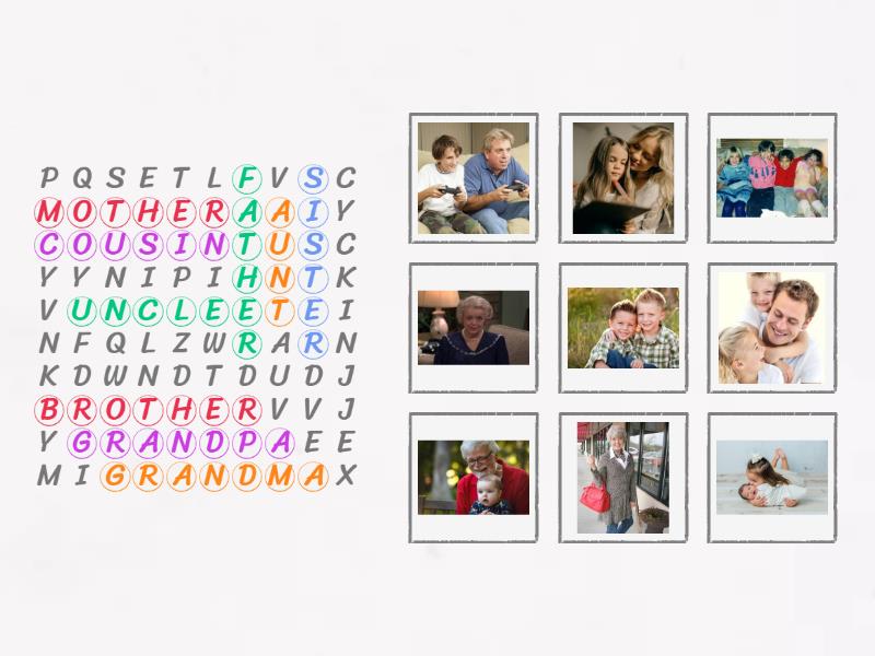 Family MEMBERS - ALPHABET SOUP - Wordsearch