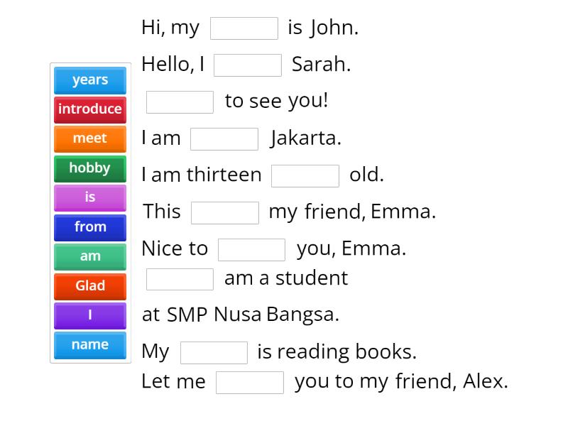 Introduction - Complete the sentence