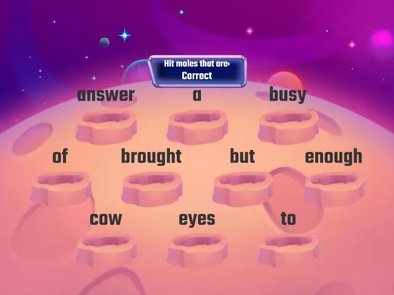 Sight Word Whack - Whack-a-mole