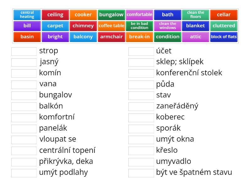 Unit 3 Housing part 1 - Une las parejas