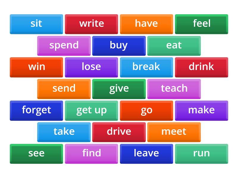 Irregular verbs. Roadmap a1 - Flip tiles