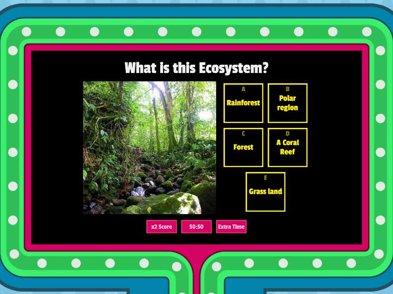Ecosystems & Food Chains/Webs - Gameshow quiz