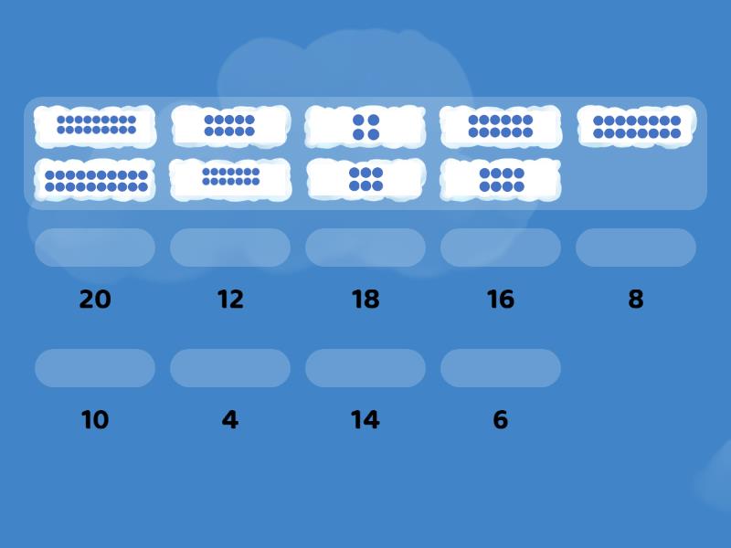 2 times table array - answer - Match up