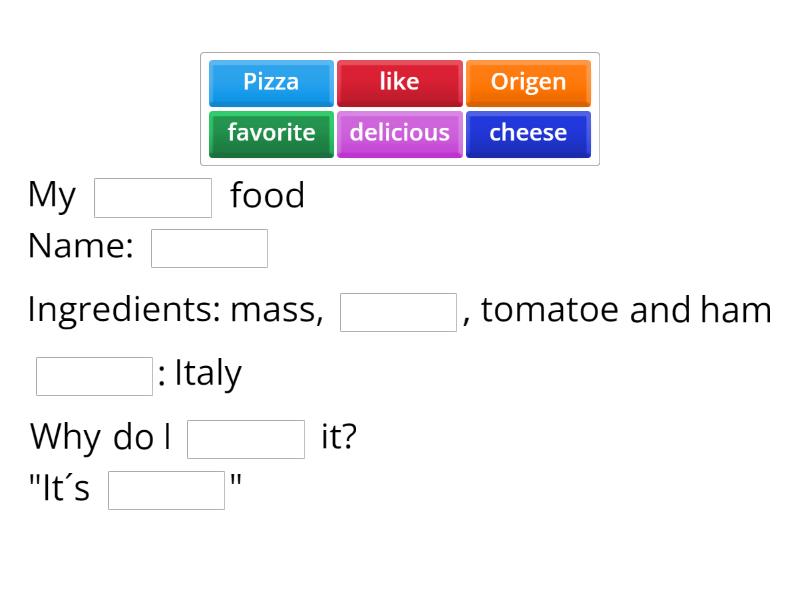 pizza - Complete the sentence