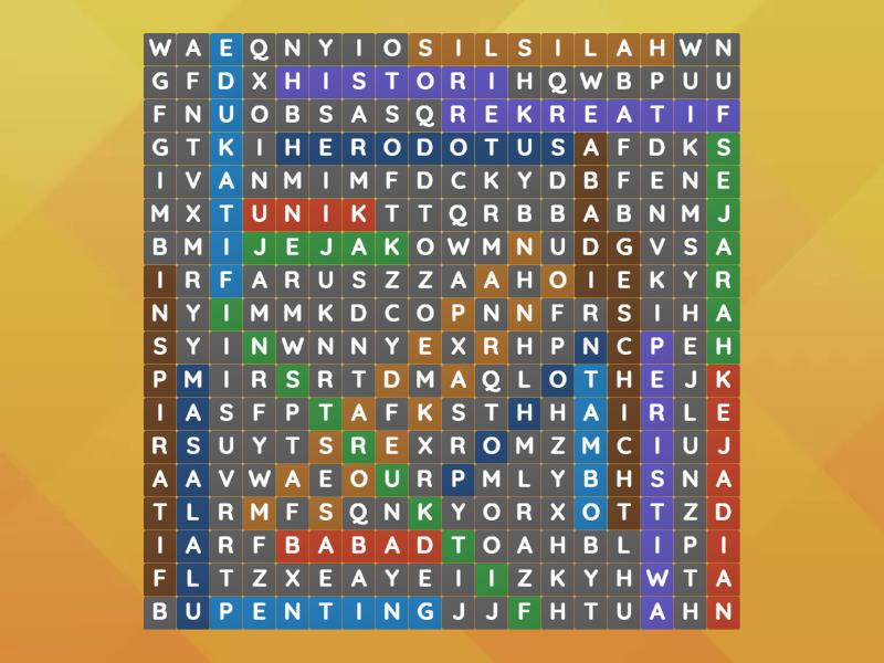 SEJARAH - Wordsearch