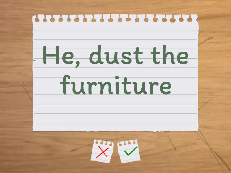 Chores Past Tense Verbs Create a Sentence - Tarjetas flash