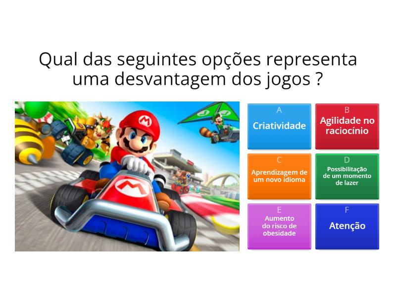 Vantagens e desvantagens dos jogos - Cidadania - Quiz Vantagens e desvantagens dos jogos - Cidadania - Quiz