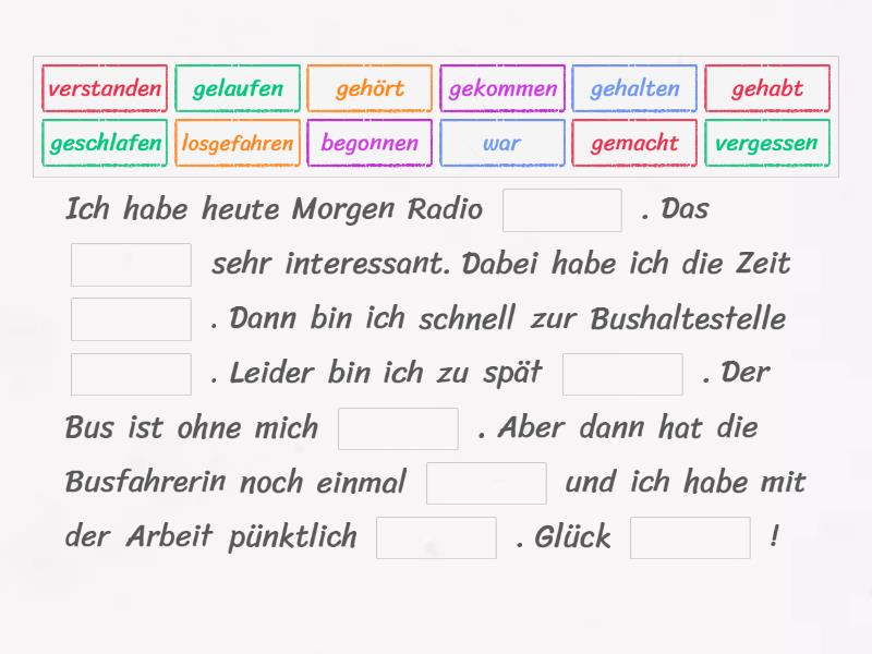 Miteinander L1B: Lückentext - Complete the sentence