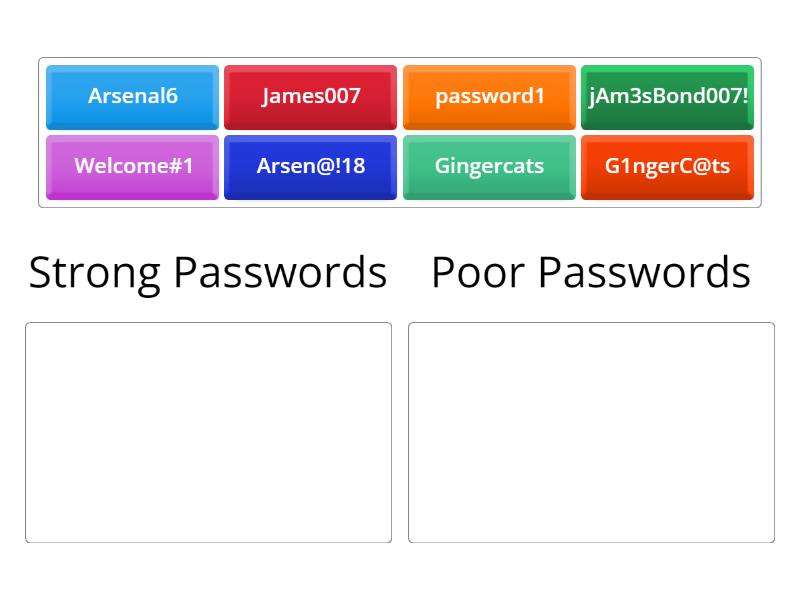 Passwords - Group sort