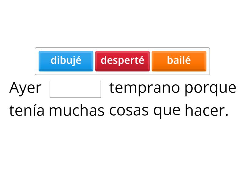 Historia en pasado simple - Complete the sentence