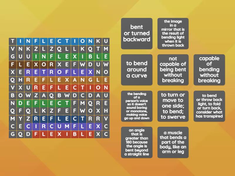 flect, flex = bend - Wordsearch