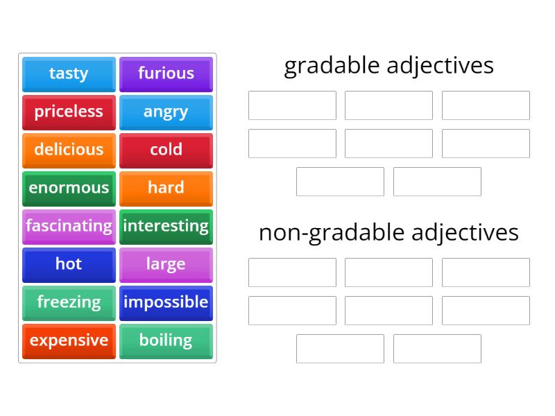 gradable and non-gradable adjectives - Group sort