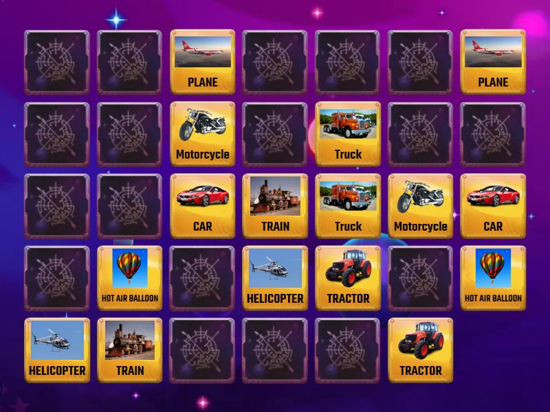 Transportation memory game - Matching pairs