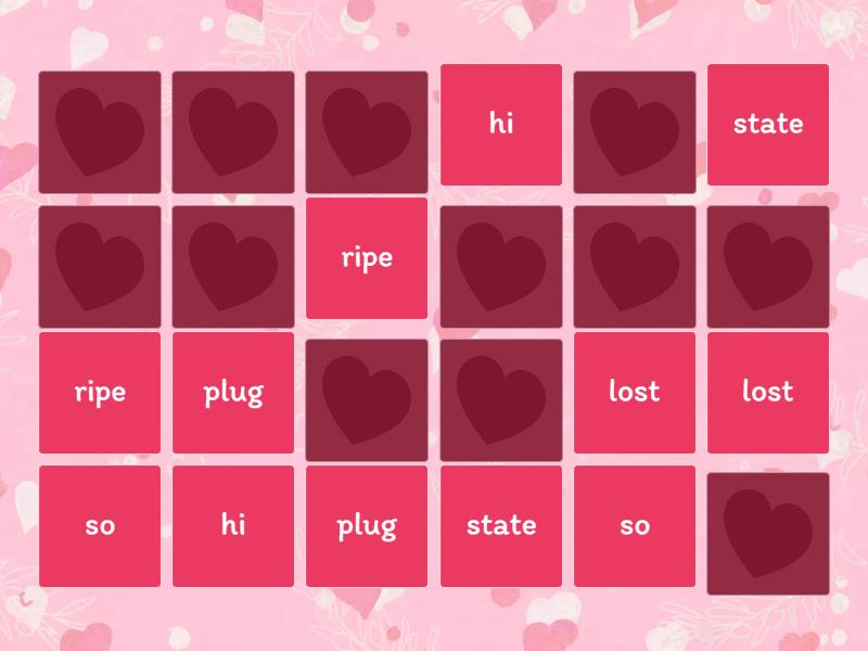 Open, closed and silent e syllables - Memory - Matching pairs