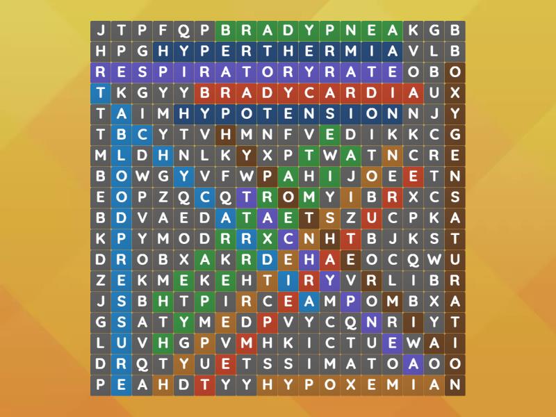 Vital Signs - Wordsearch