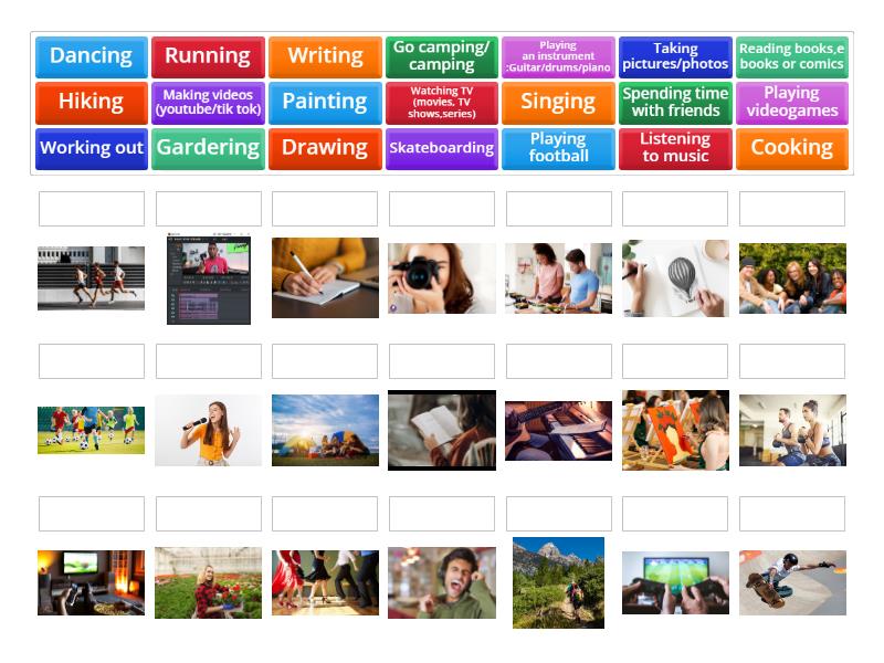 Hobbies & Interests - Match up