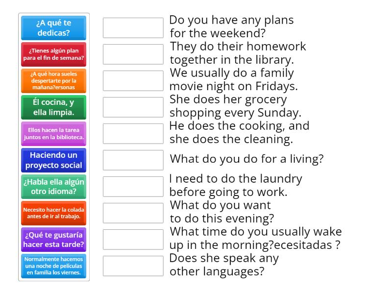 Everyday situations - Match up