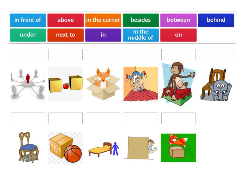 prepositions of place - Match up