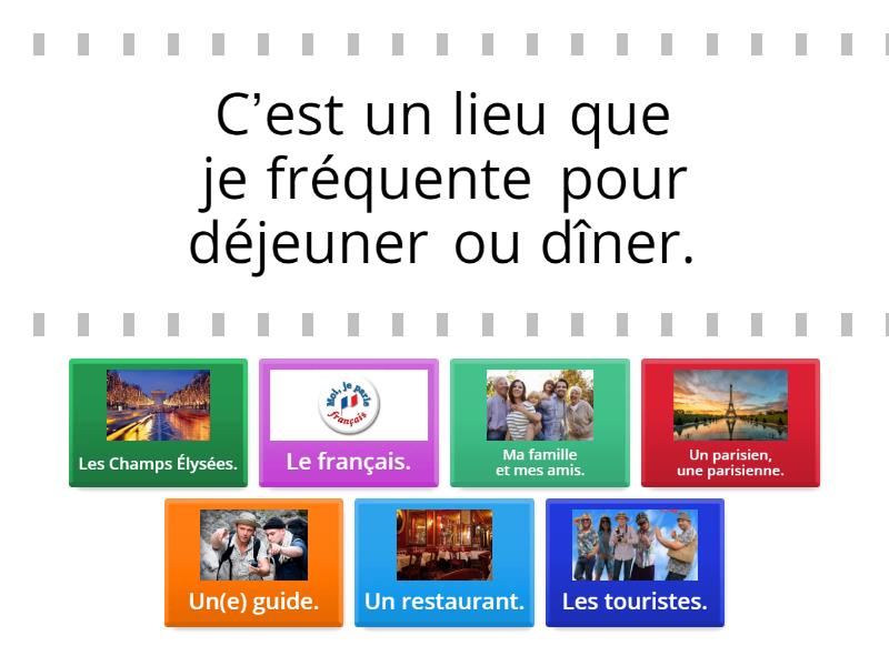 Les devinettes! qqn qui/que/à qui - Find the match