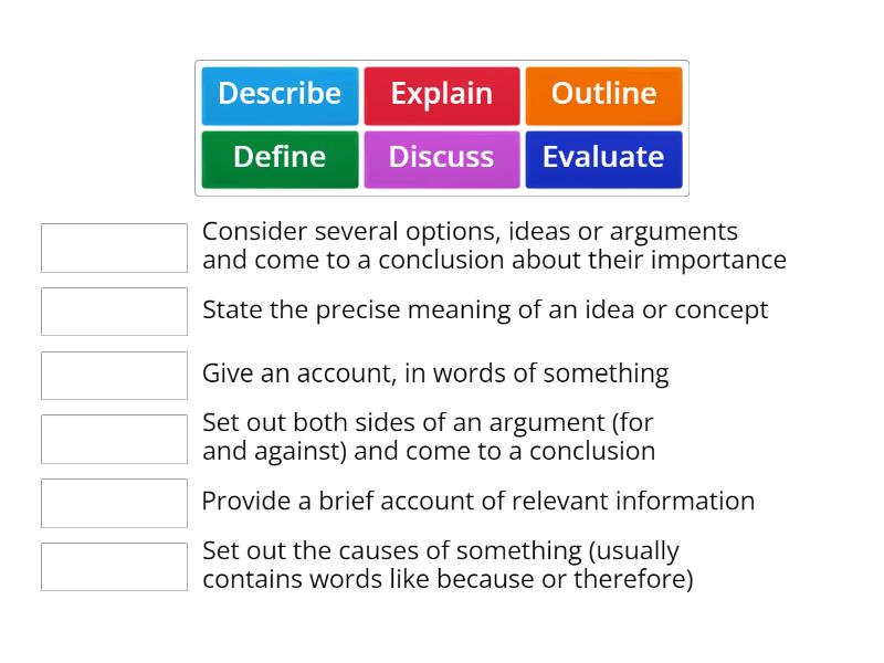 Command words - Match up