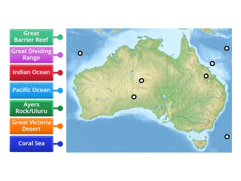 Physical Features of Australia Hamby - Diagrama con etiquetas