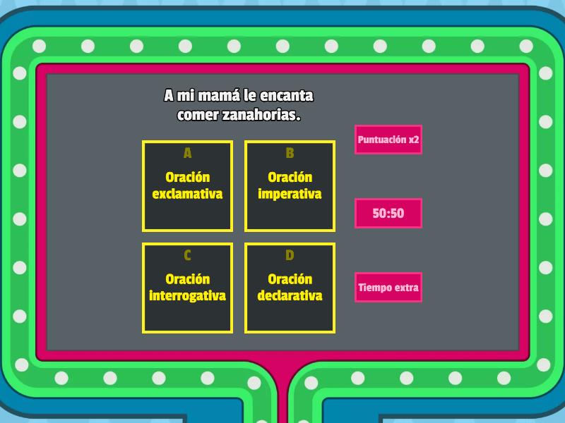 Tipos de Oraciones - Gameshow quiz