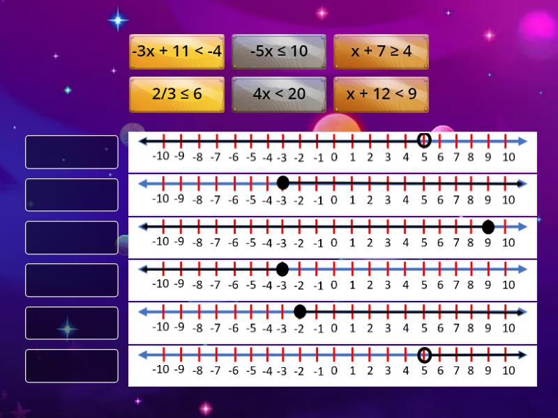 Linear Inequalities: Find my match - Match up