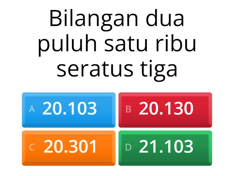 Membaca dan menulis bilangan sampai puluhan ribu - Quiz