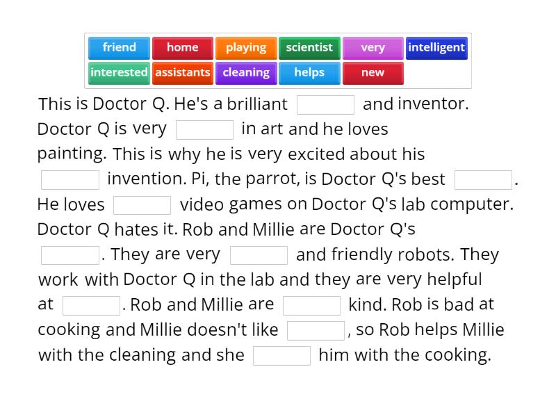 Lesson 17. DOCTOR. - Complete the sentence