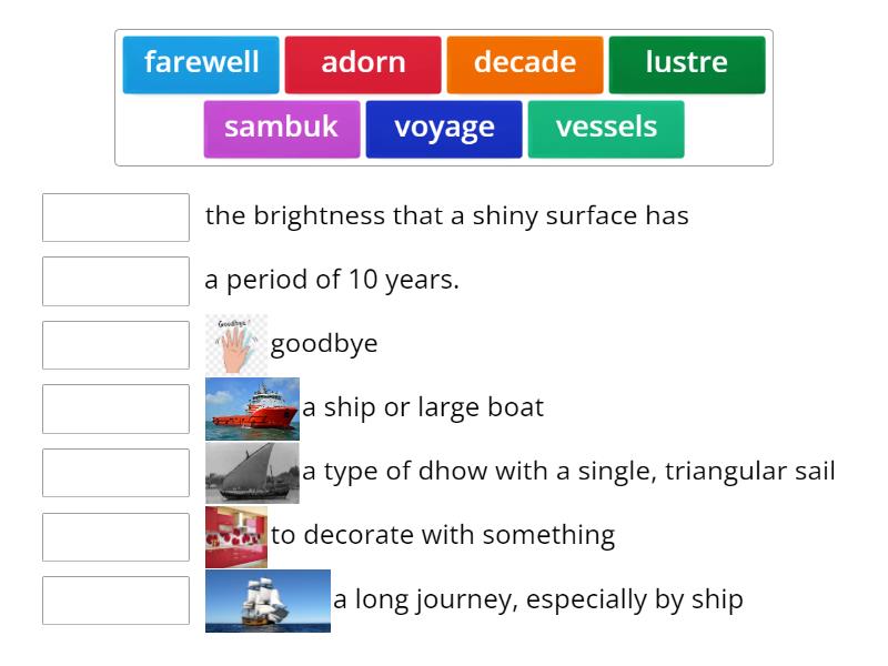 Pearl diving vocabulary - Match up