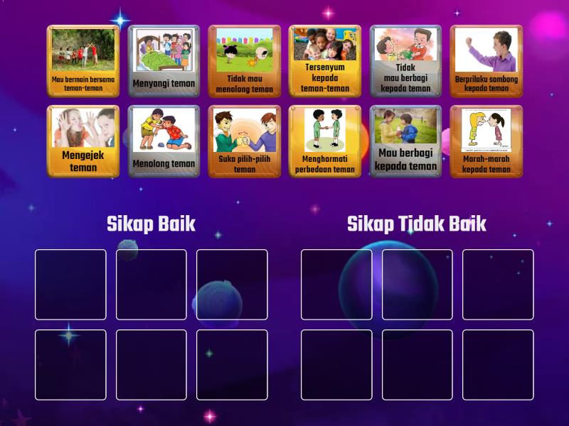 Kelompokan Sikap Baik dan Sikap Tidak Baik - Group sort