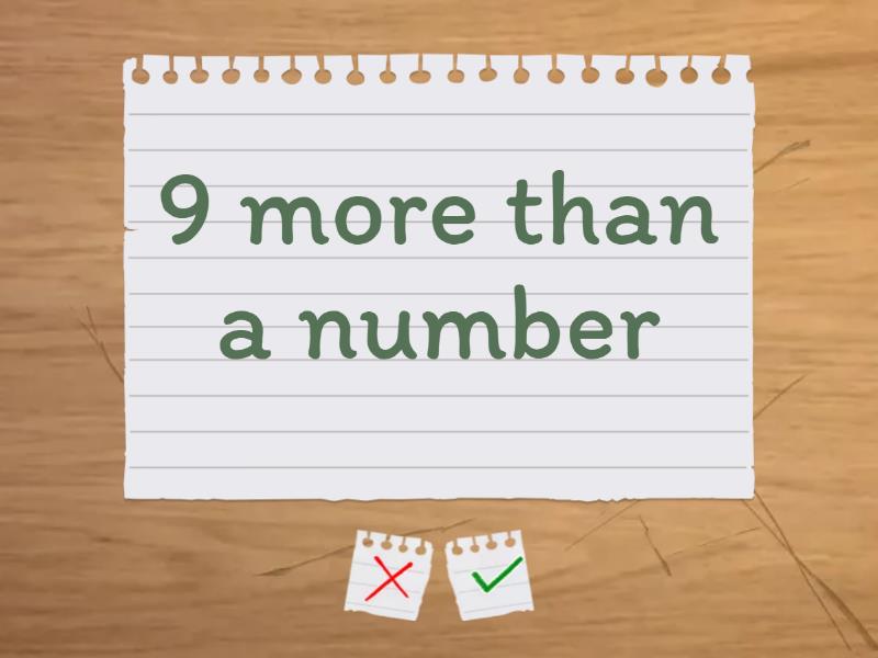 Translating each into an algebraic expression/ equation - Flash cards