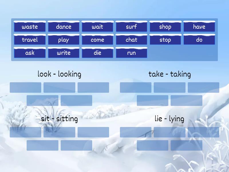 -ing forms Spelling - Group sort